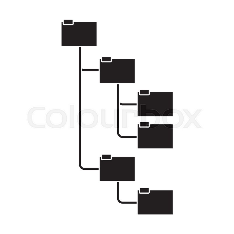 Silhouette folders organized in ... | Stock vector | Colourbox