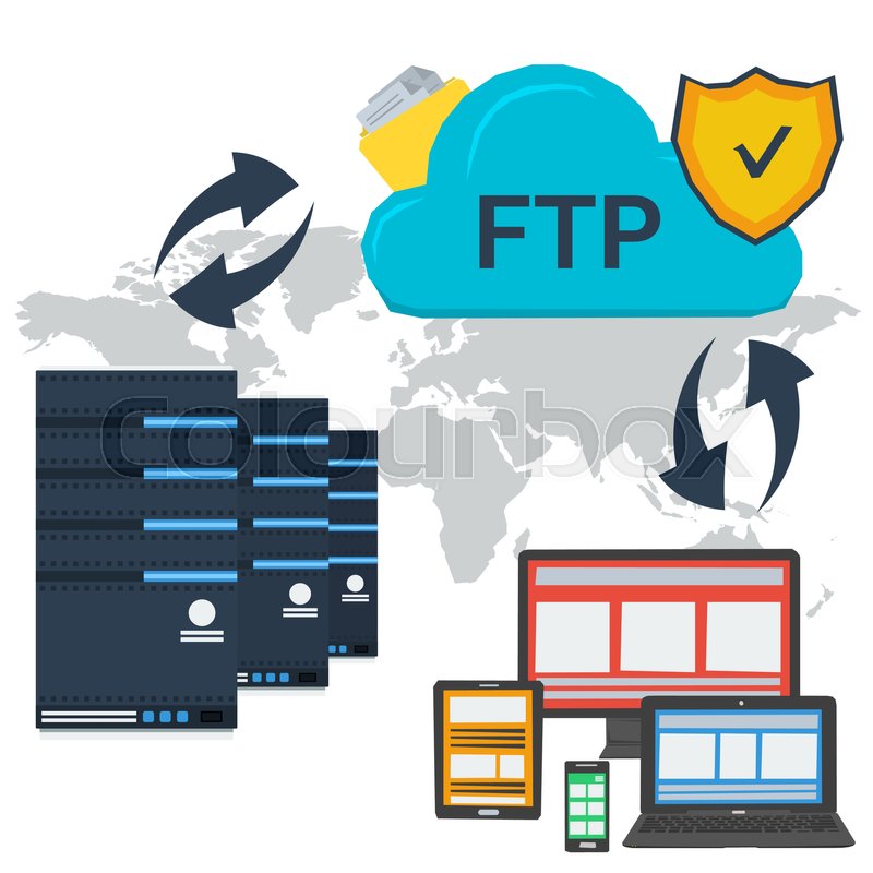 Vector concept internet FTP server and ... | Stock vector | Colourbox