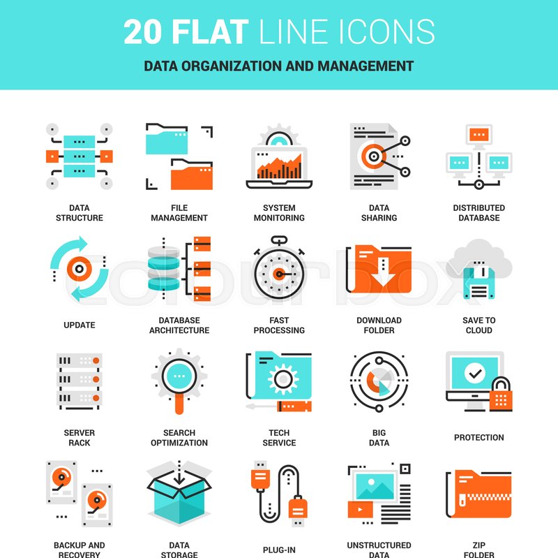 Vector set of data organization and ... | Stock vector | Colourbox