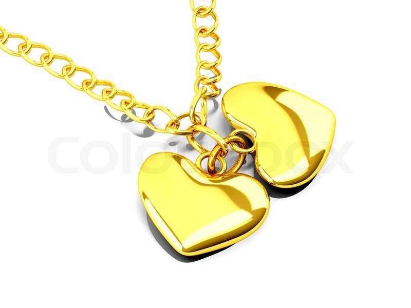 Chain with two hearts | Stock image | Colourbox