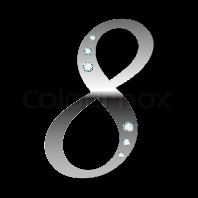 Vector silver metallic number eight ... | Stock vector | Colourbox Vector silver metallic number eight ... | Stock vector | Colourbox