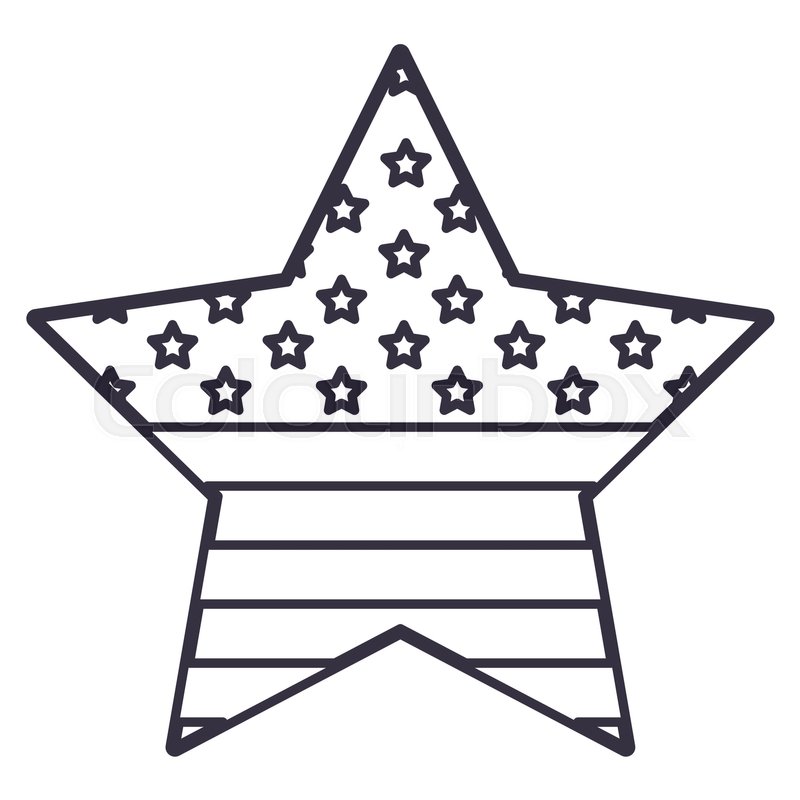 Usa flag inside star icon. Country ... | Stock vector | Colourbox