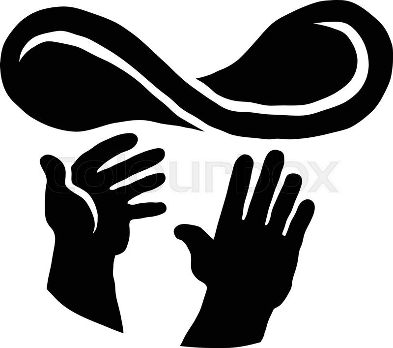 Hands of Chef Throwing Pizza Dough in ... | Stock vector | Colourbox