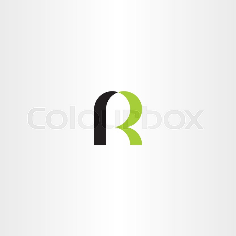 Green black letter r icon sign logo ... | Stock vector | Colourbox