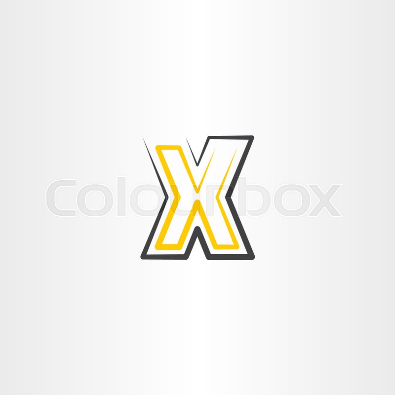 Yellow black letter x vector icon logo ... | Stock vector | Colourbox