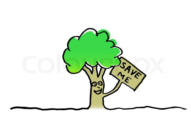 Save the tree vector illustration | Stock vector | Colourbox