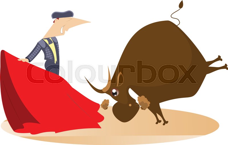 Bullfighter and a bull | Stock vector | Colourbox