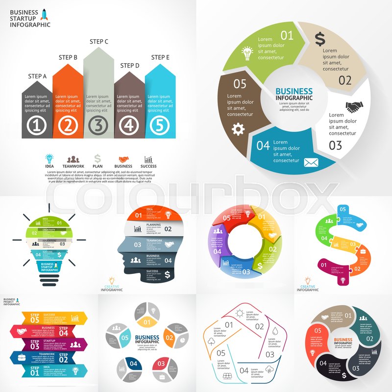 Vector circle infographic set. ... | Stock vector | Colourbox