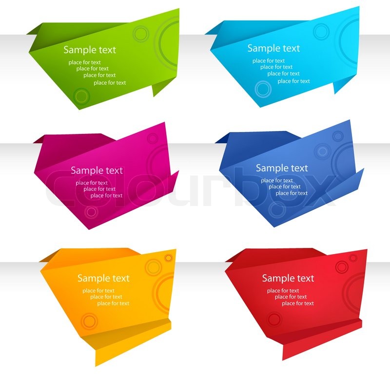 Set of colorful paper banners. Vector ... | Stock Vector | Colourbox