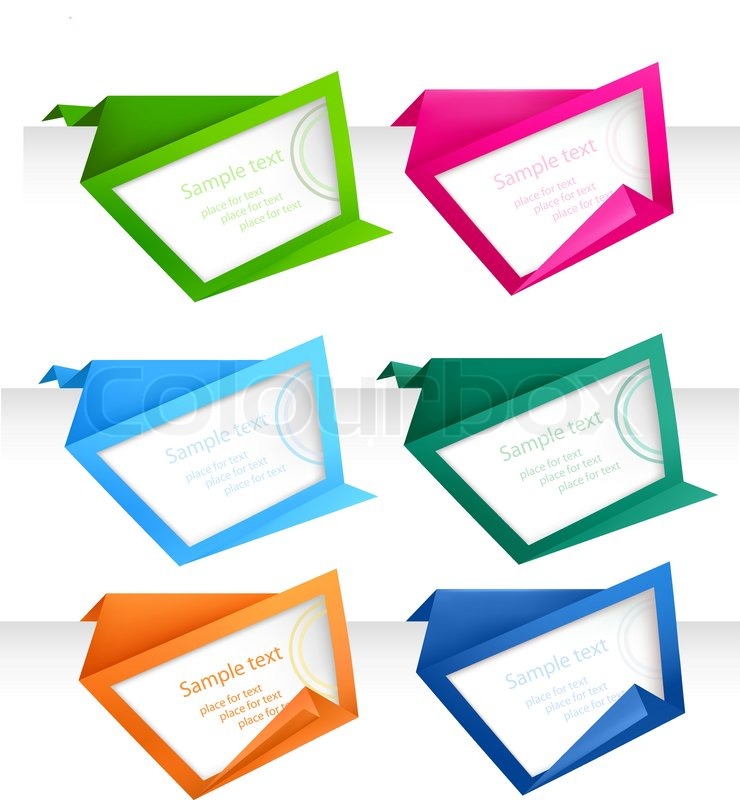 Set of colorful paper banners. Vector ... | Stock vector | Colourbox