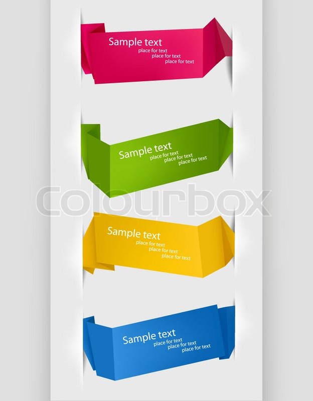 Set of colorful paper banners. Vector ... | Stock vector | Colourbox