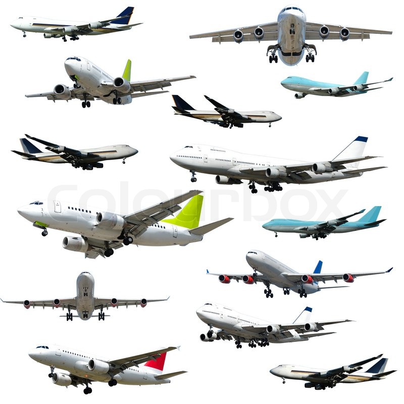 Collection with many planes on a clean ... | Stock image | Colourbox