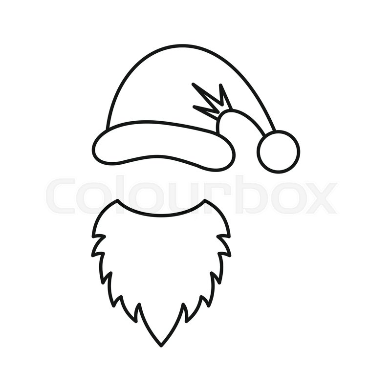 Santa Hat Vector Outline