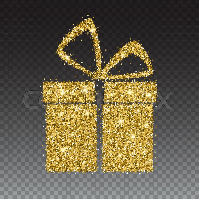 Icon of Gift box with gold sparkles ... | Stock vector | Colourbox