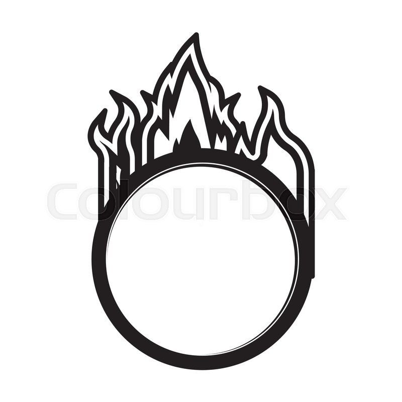 Fire flames burning with circle shape ... | Stock Vector | Colourbox