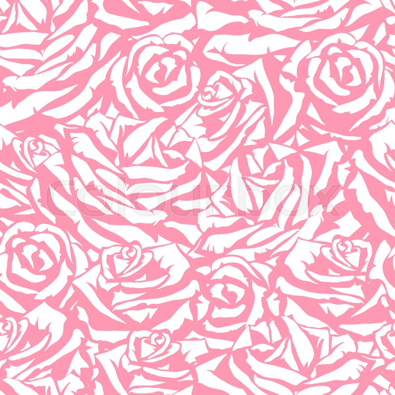 Seamless pattern with pink roses. ... | Stock vector | Colourbox