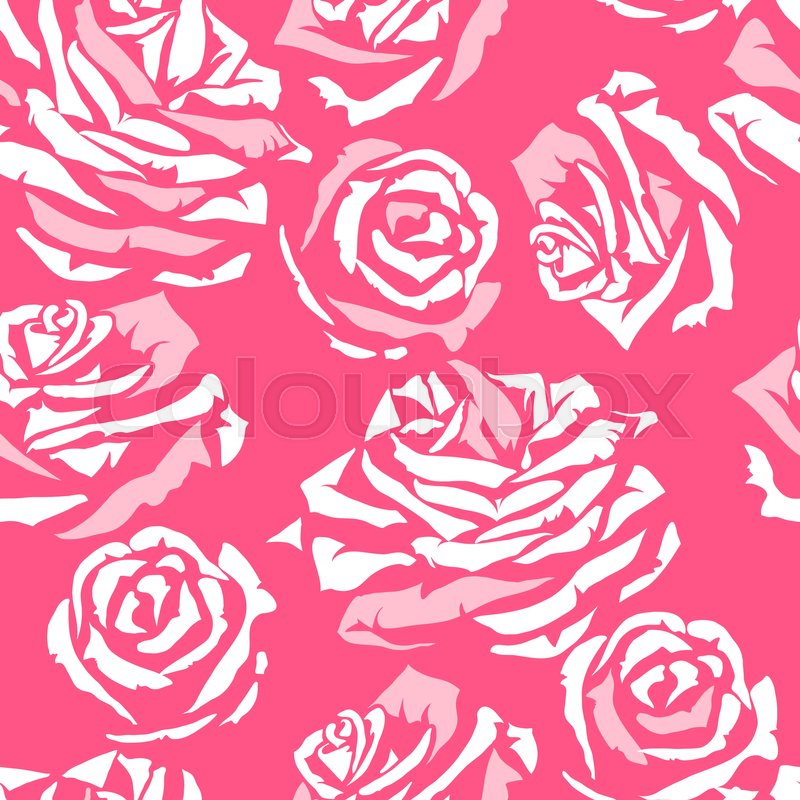 Seamless pattern with pink roses. ... | Stock vector | Colourbox