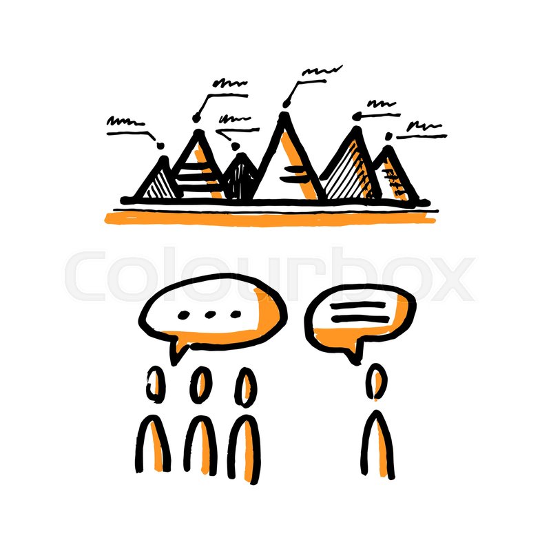 Stick figures business discussion. ... | Stock vector | Colourbox