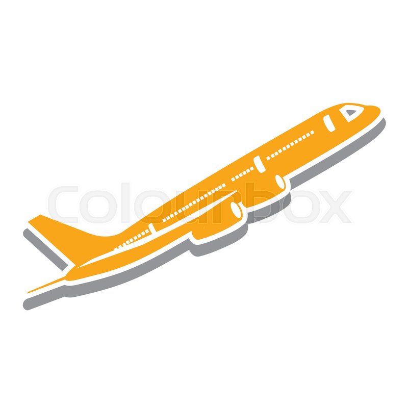 Yellow airplane isolated pictogram ... | Stock vector | Colourbox