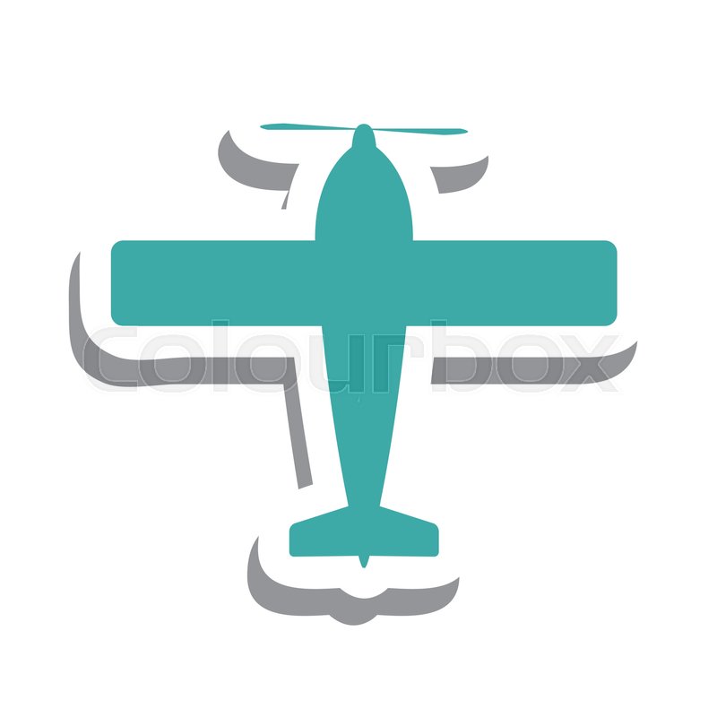 Blue airplane isolated pictogram image ... | Stock vector | Colourbox