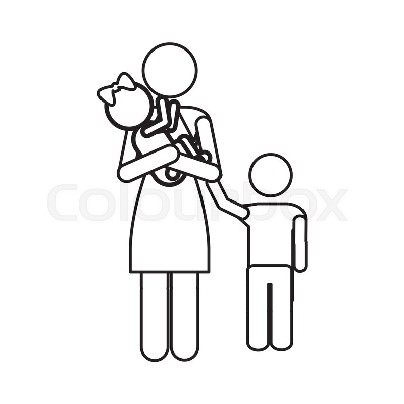 Mother and child pictogram icon image ... | Stock vector | Colourbox