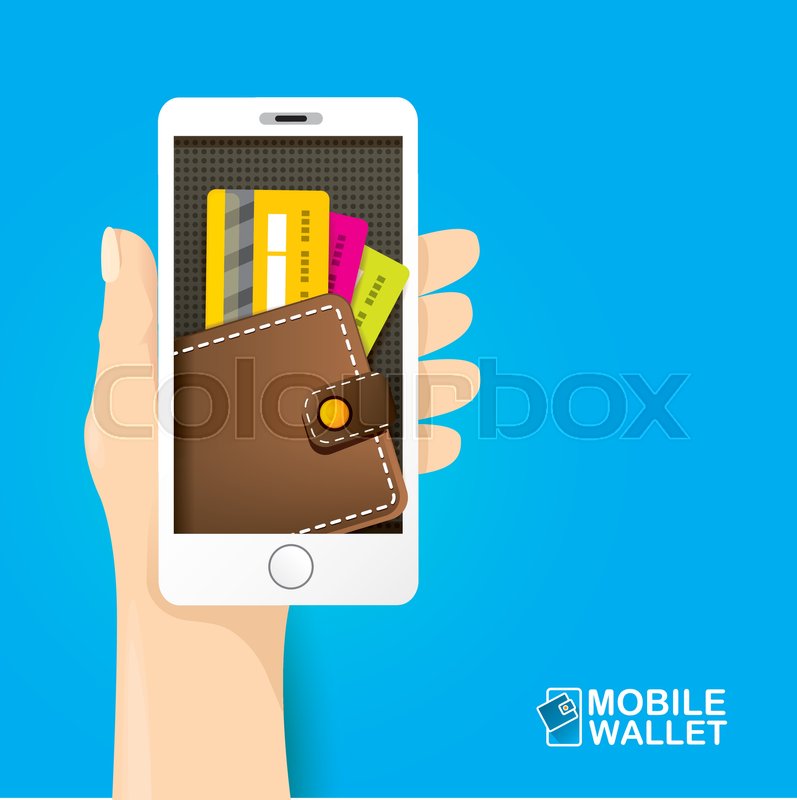 Vector digital mobile wallet vector ... | Stock vector | Colourbox