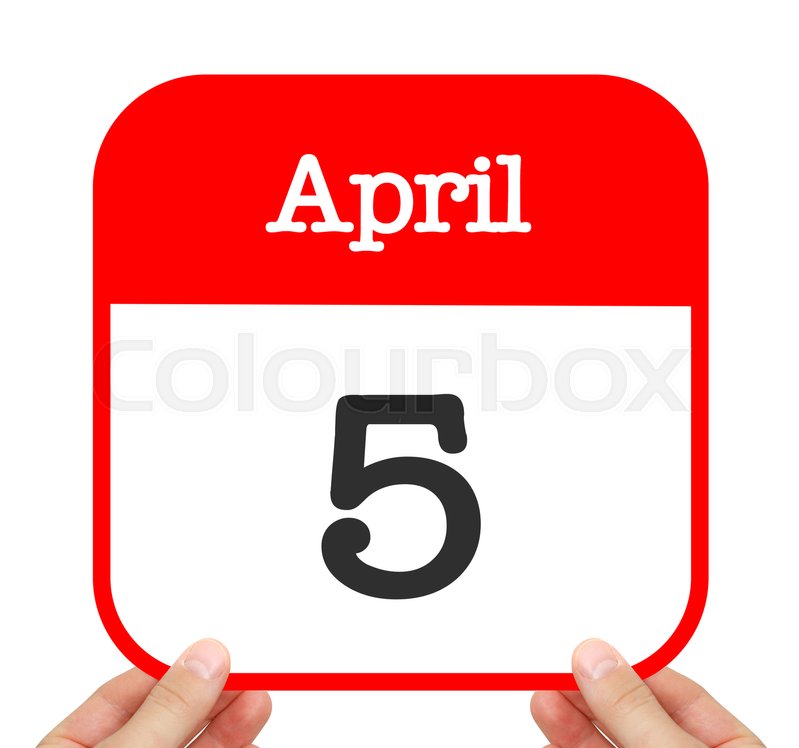 April 5 written on a calendar | Stock image | Colourbox