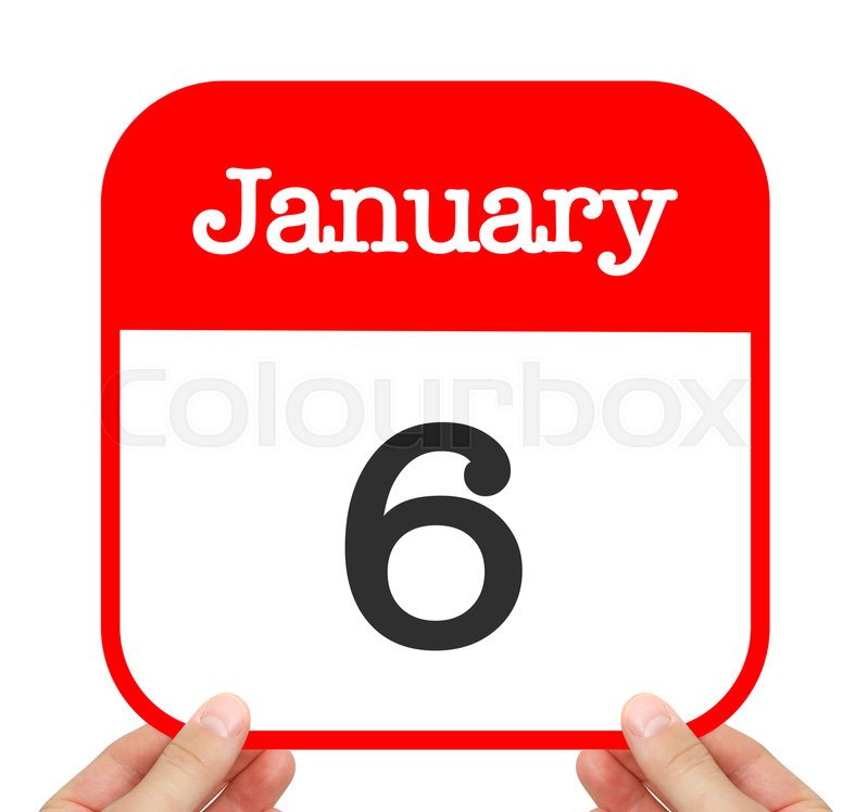 January 6 written on a calendar | Stock image | Colourbox