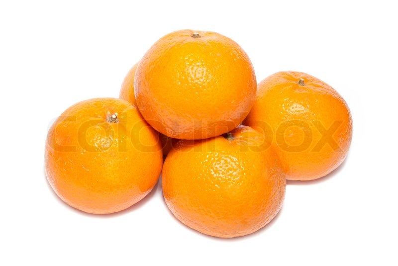 Group of orange Mandarinen isoliert auf ... | Stock Bild | Colourbox