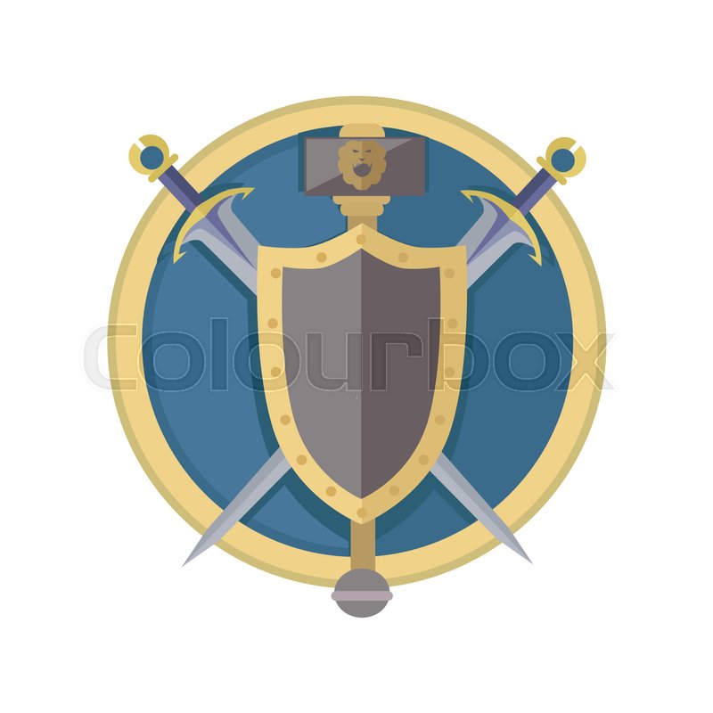 Coat of arms shield with swords vector ... | Stock vector | Colourbox