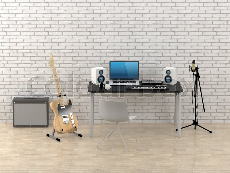 Home Recording Studio (3D Render) | Stock image | Colourbox