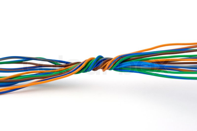 Twisted wires isolated on white | Stock image | Colourbox