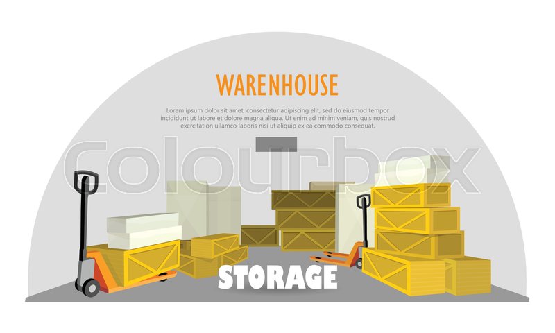Warehouse storage web banner. Storage ... | Stock vector | Colourbox