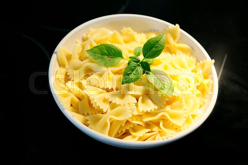 Tasted farfalle pasta dish prepared ... | Stock image | Colourbox