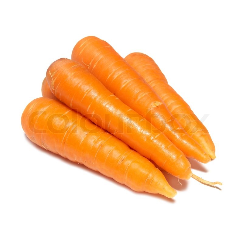 Orange carrots isolated on the white ... | Stock image | Colourbox
