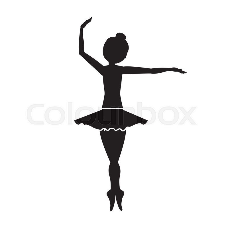 Silhouette with dancer pirouette ... | Stock vector | Colourbox