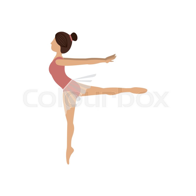 Colorful dancer pose fourth arabesque ... | Stock vector | Colourbox