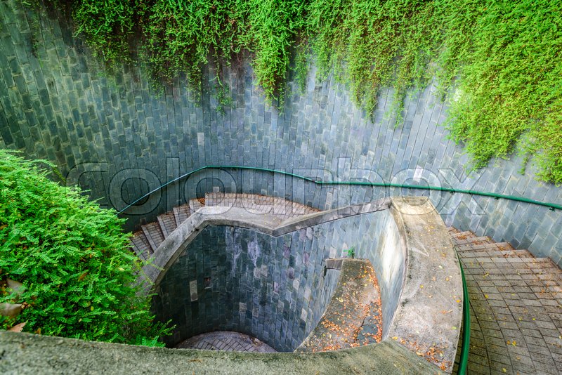 Spiral staircase at Fort Canning Park, ... | Stock image | Colourbox