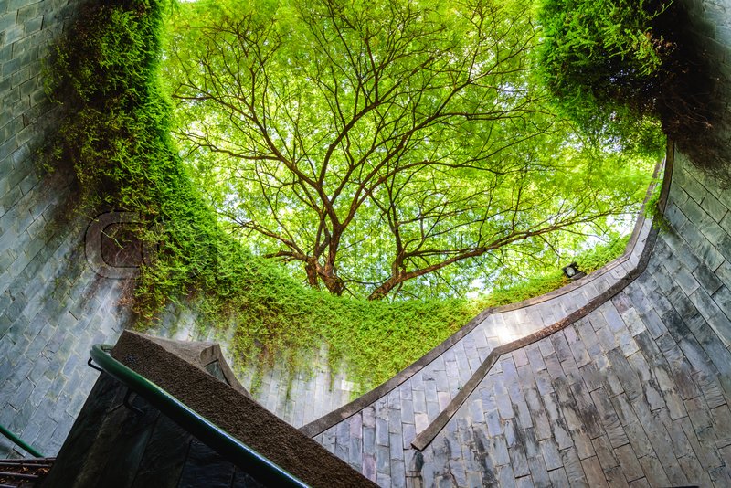 Spiral staircase at Fort Canning Park, ... | Stock image | Colourbox