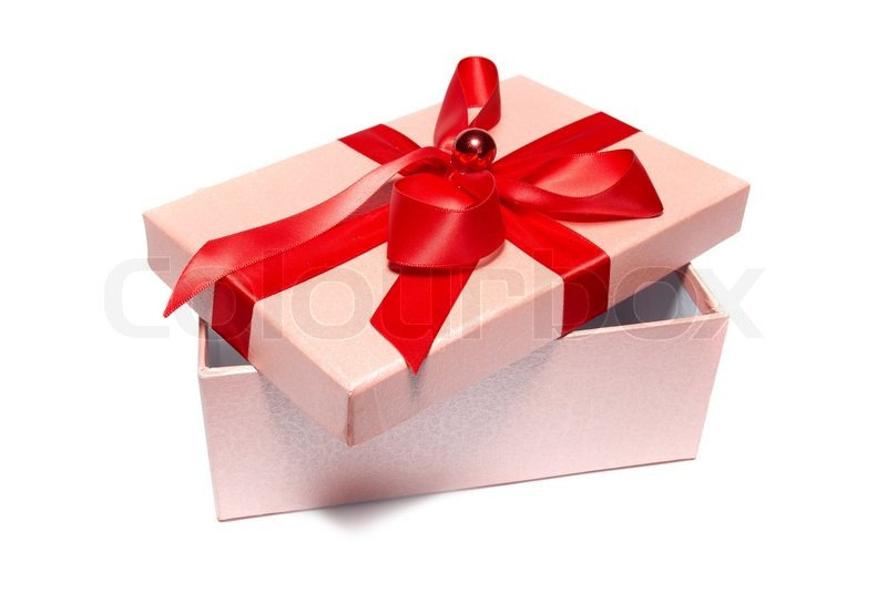Open gift box isolated on white ... | Stock image | Colourbox