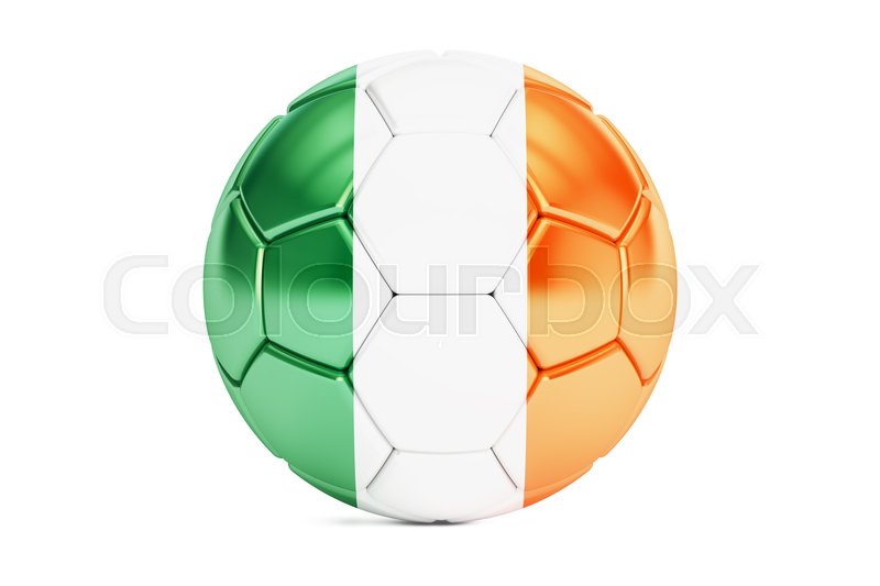 Soccer ball with flag of Ireland, 3D ... | Stock image | Colourbox