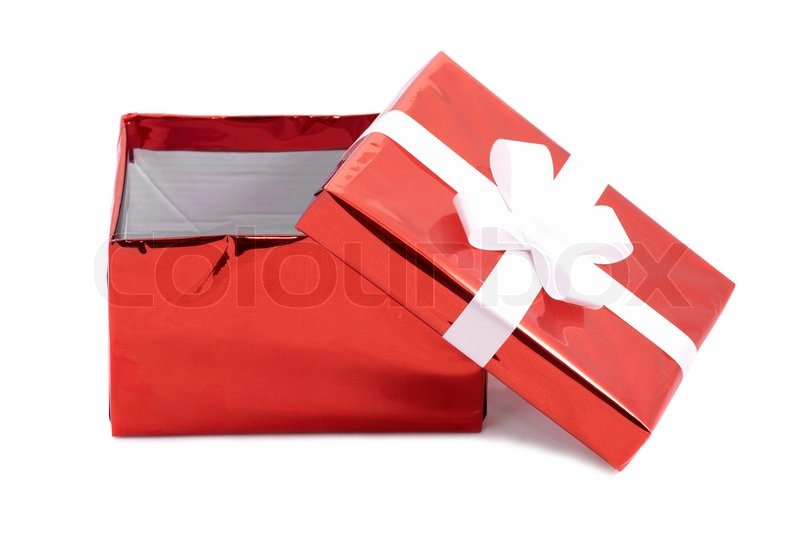 Open gift box isolated on white ... | Stock image | Colourbox