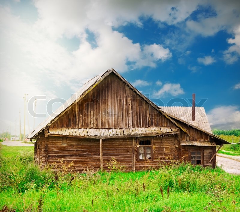 Vinatge wooden house in the countryside ... | Stock image | Colourbox