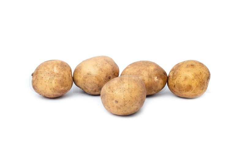 White Background Potatoes