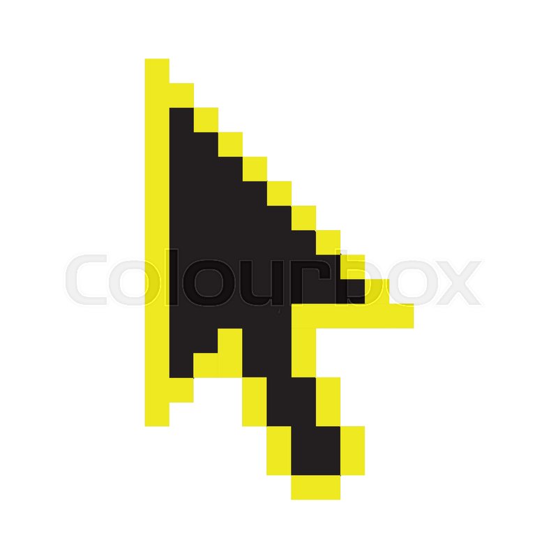 Black and yellow arrow cursor icon ... | Stock vector | Colourbox