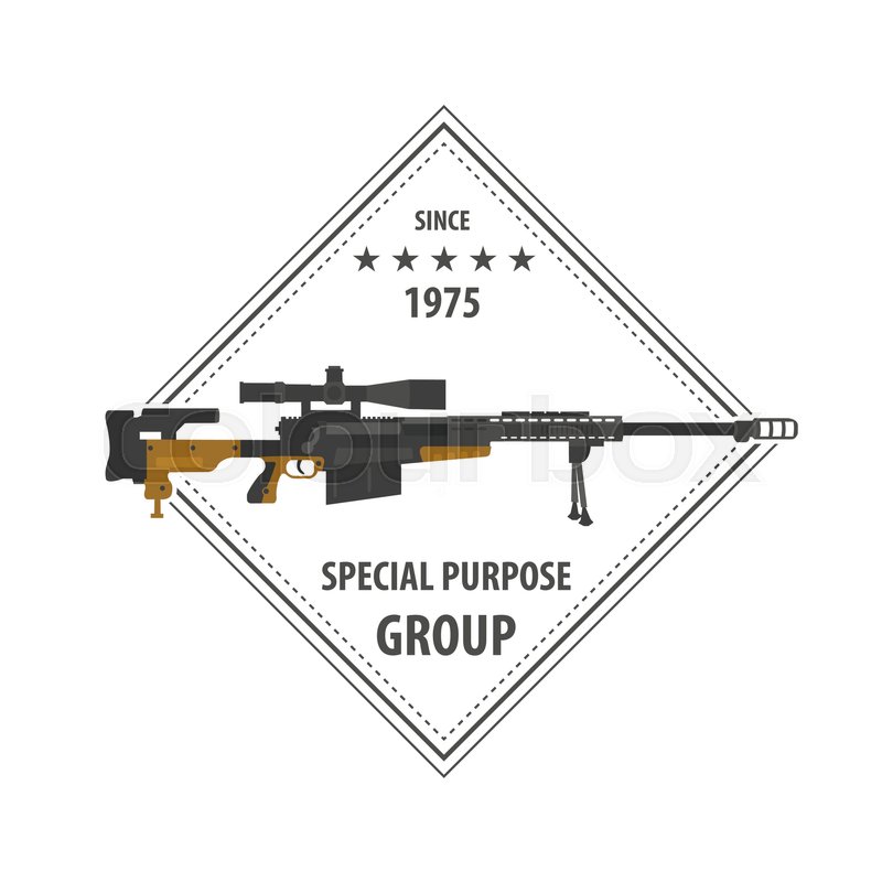 Firearm logo template. Guns, rifles ... | Stock vector | Colourbox