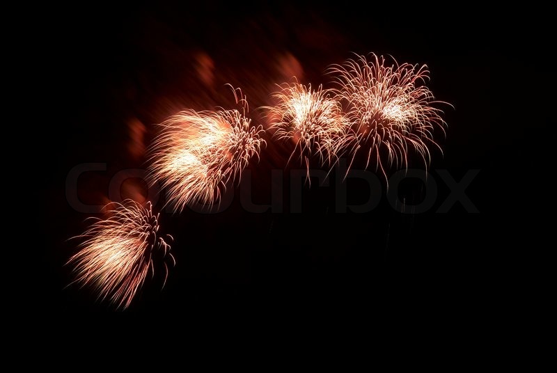 Beautiful fireworks on the black sky ... | Stock image | Colourbox