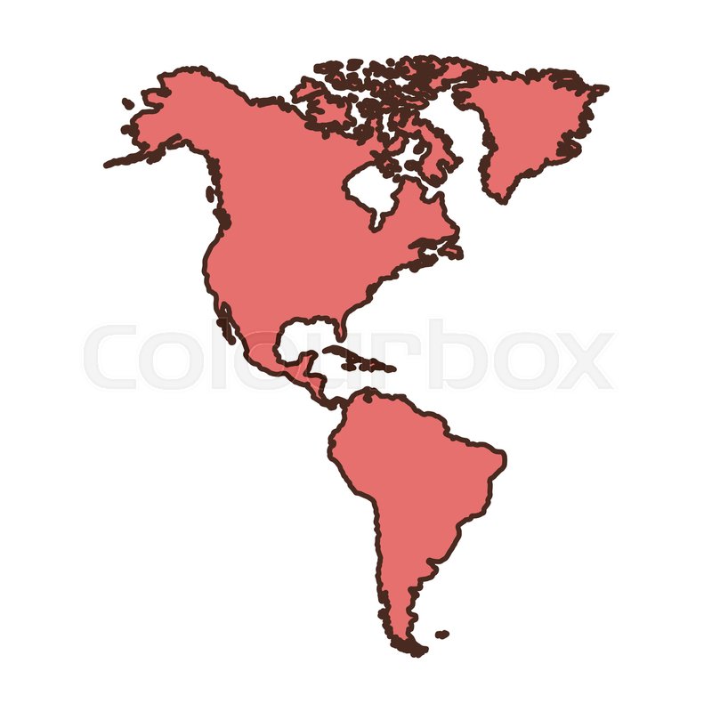 America continent icon. world map ... | Stock vector | Colourbox
