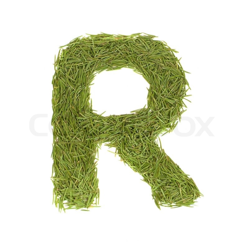 Green alphabet, letter R isolated on ... | Stock Photo | Colourbox