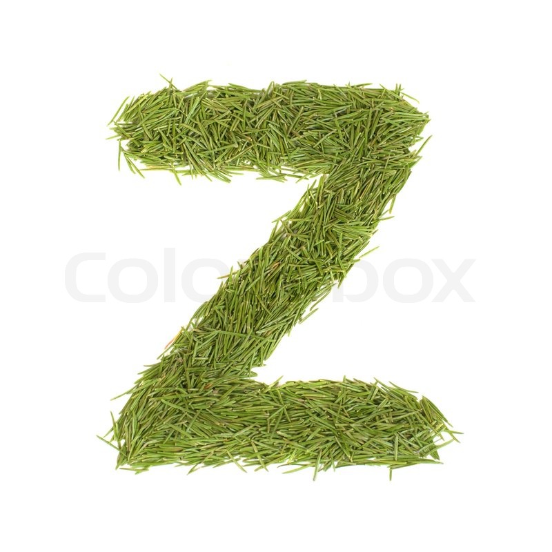 Green alphabet, letter Z isolated on ... | Stock image | Colourbox